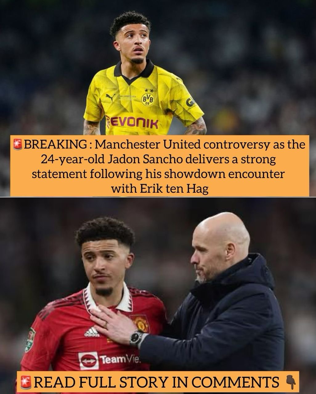 BREAKING : Manchester United controversy as the 24-year-old Jadon Sancho drop a strong statement ...